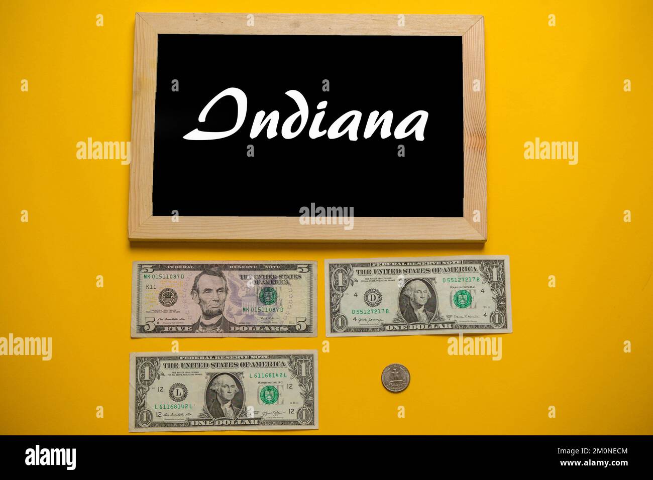 The Minimum Wage in Indiana at $7.25 per hour Stock Photo - Alamy