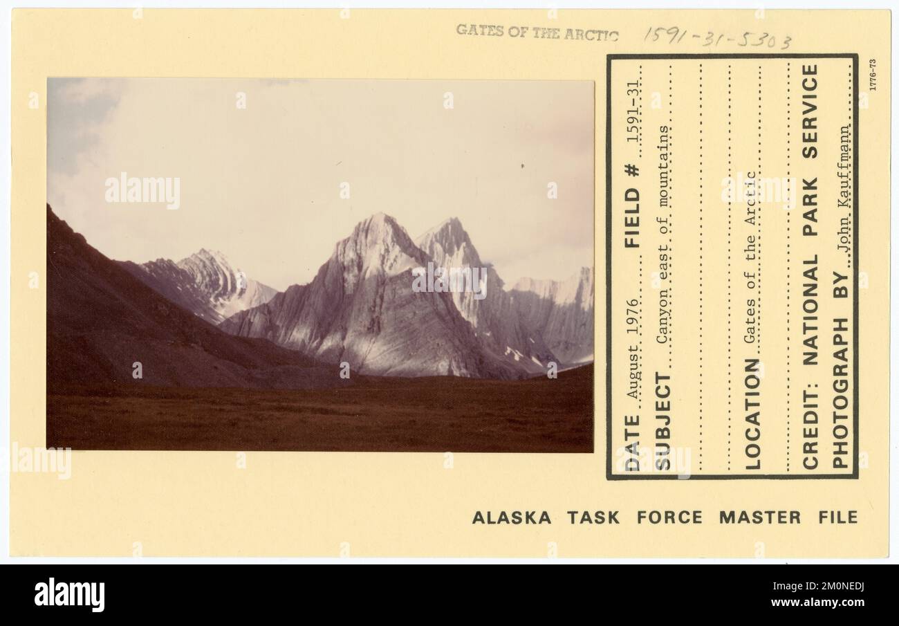 Canyon east of Cockedhat Mountain. Alaska Task Force Photographs Stock ...