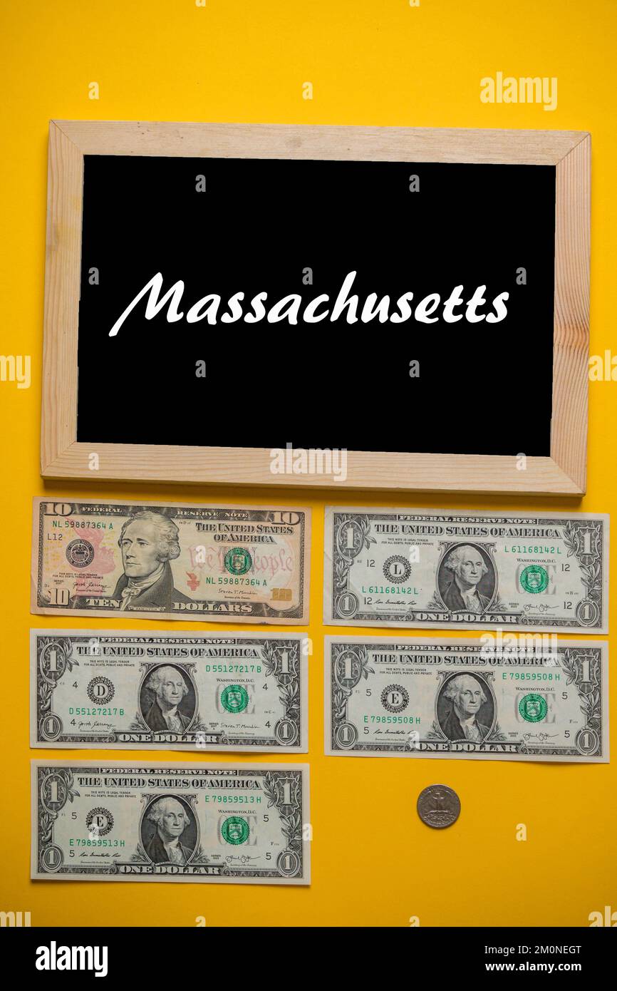 The Minimum Wage in Massachusetts at $14.25 per hour Stock Photo - Alamy