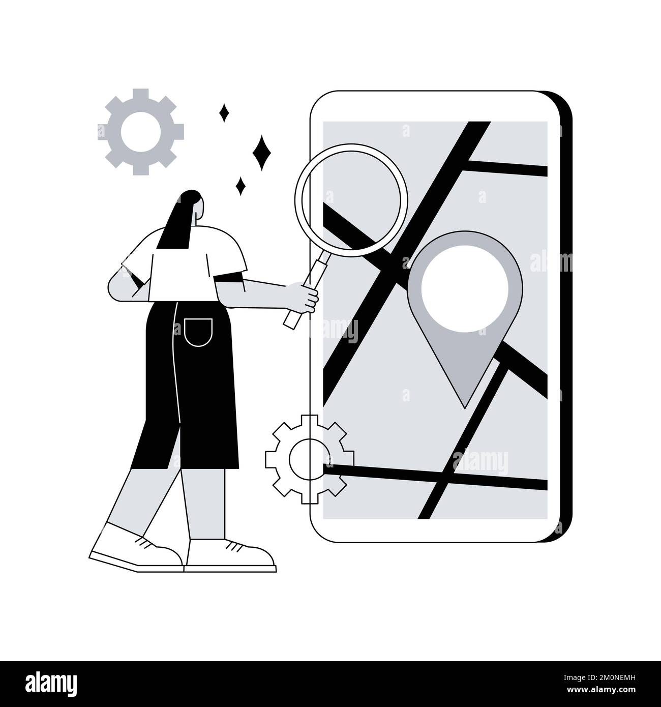 Mobile Tracking Soft Abstract Concept Vector Illustration Monitoring