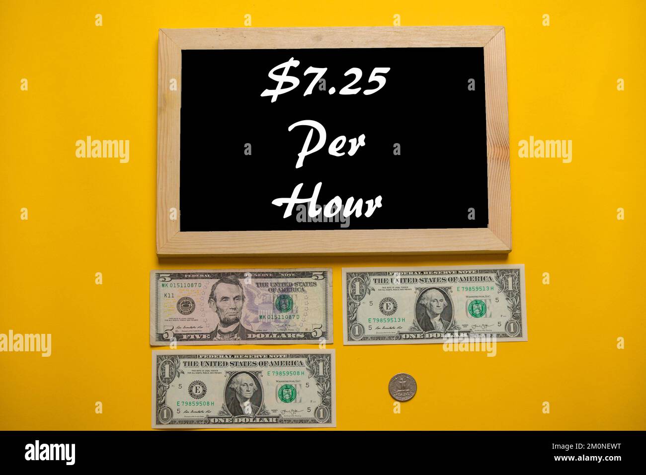 The Federal Minimum Wage at $7.25 per hour Stock Photo - Alamy