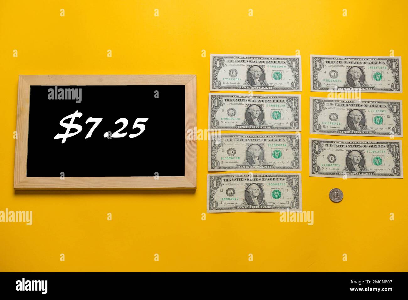 The Federal Minimum Wage $7.25 Stock Photo - Alamy