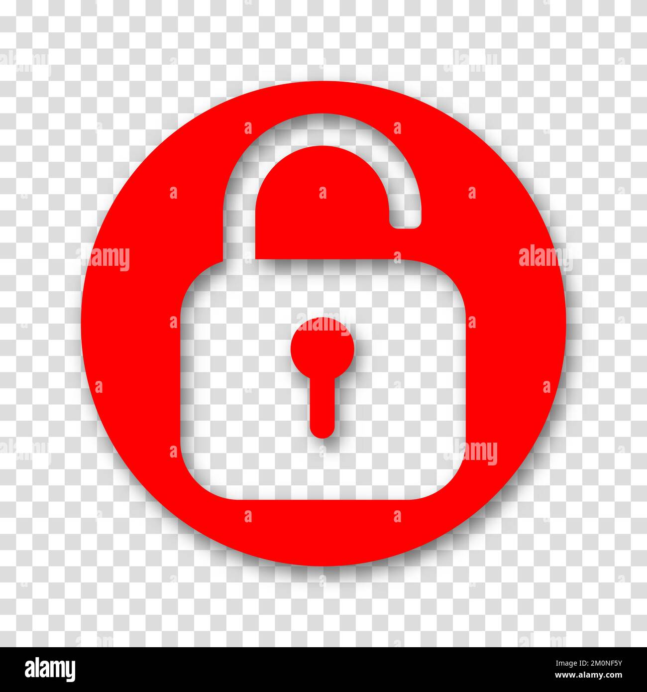 Padlock icon isolated on transparent background. Symbol sign unlock ...