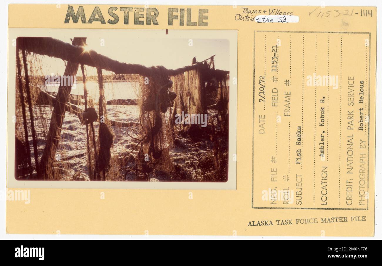 Fish racks. Alaska Task Force Photographs Stock Photo - Alamy