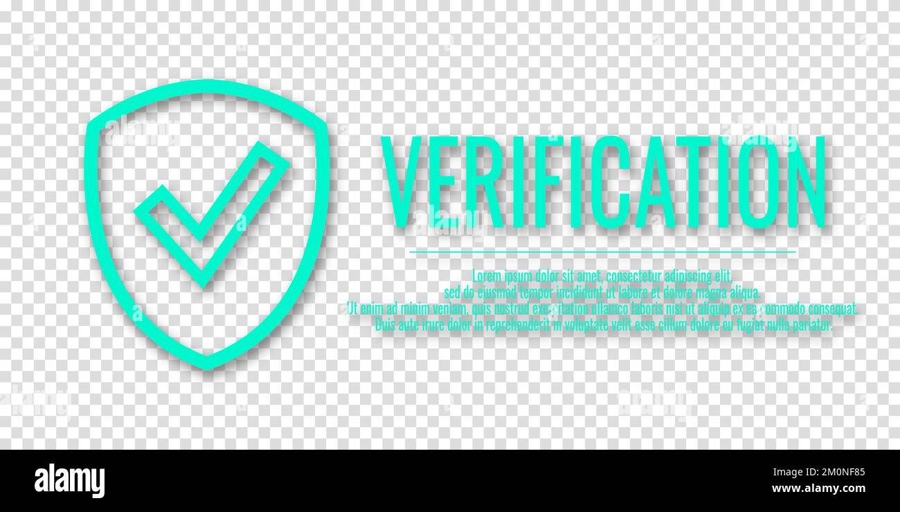 Vector illustration with word Verification on a transparent background ...