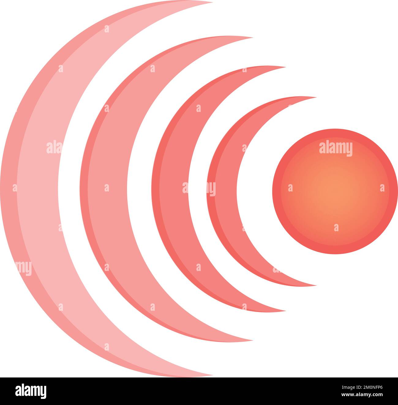 Red radar waves. Pain spot. Hurt mark isolated on white background ...