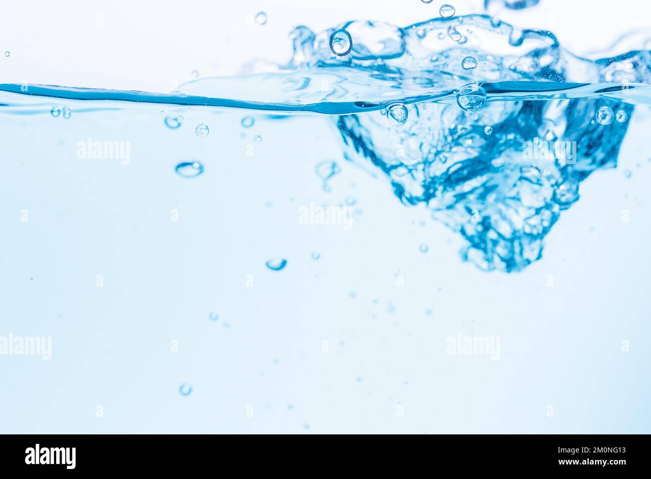 The Surface of the blue water waves splash on a white background Stock ...