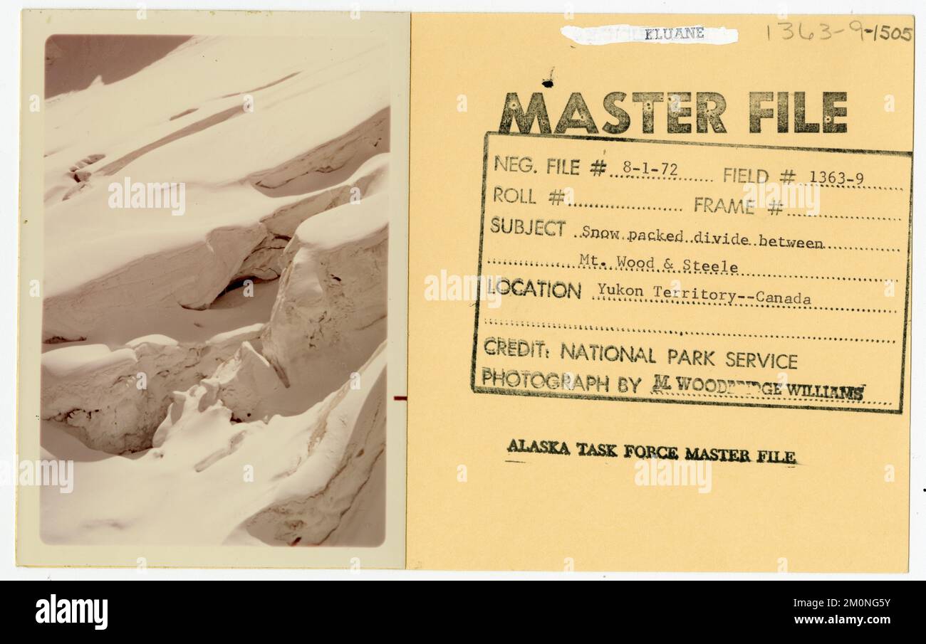 Snow pack divide between Mount Wood and Steele. Alaska Task Force ...