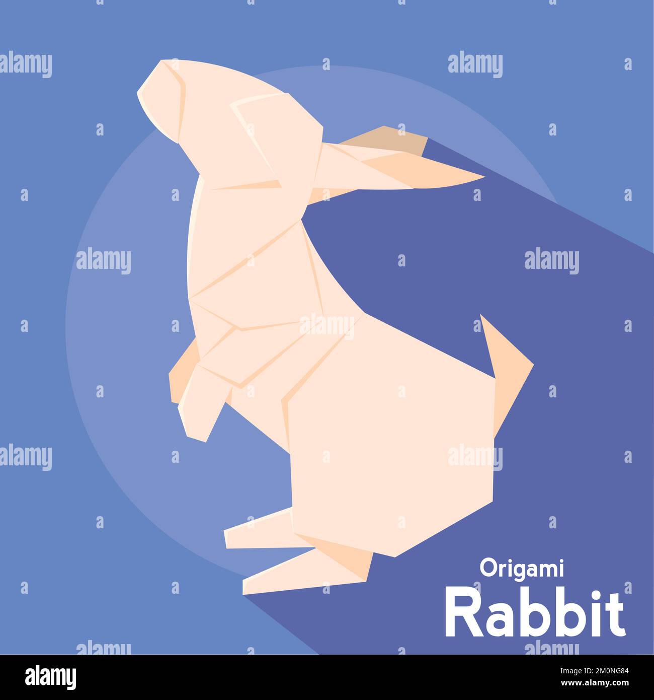 Isolated rabbit origami icon flat design Vector Stock Vector Image ...