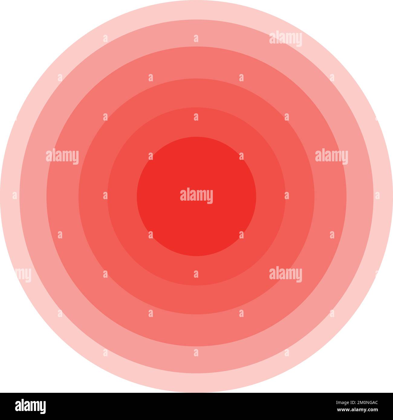 Red hurt spot. Pain point round marker isolated on white background ...