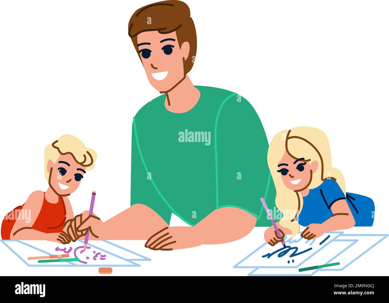 family drawing vector Stock Vector Image & Art - Alamy
