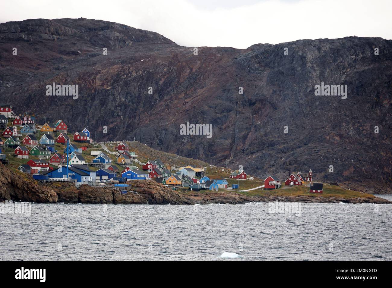 View of the coast from the small municipality of Upernavik, Greenland ...