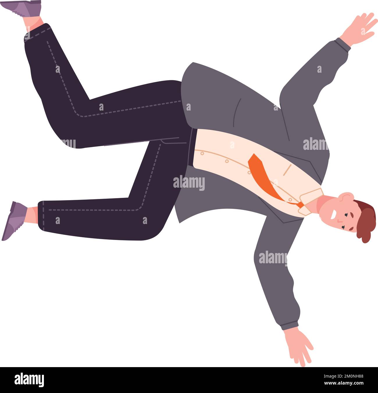 Falling man in suit. Work failure. Business risk isolated on white ...