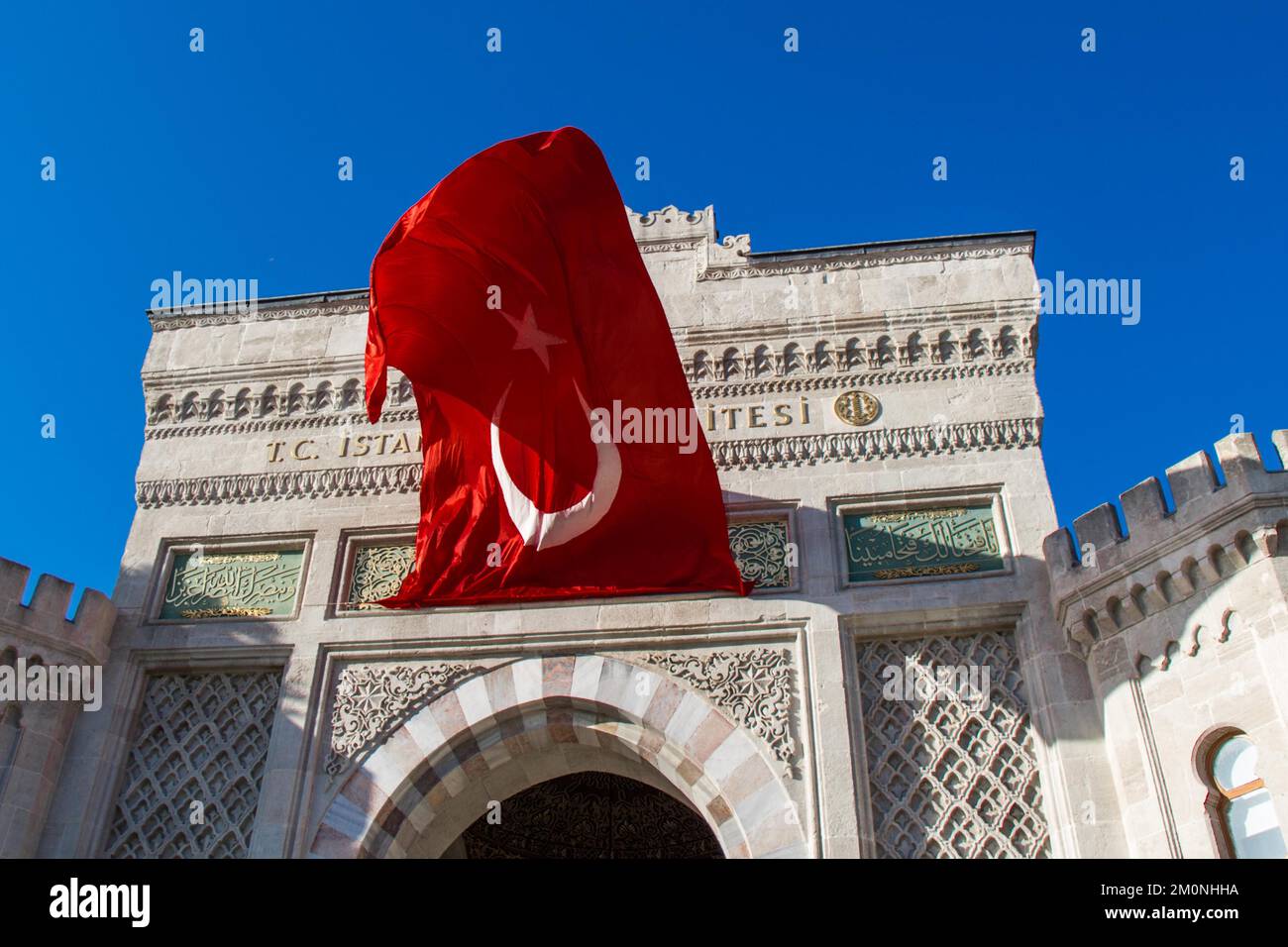 Turkish national flag hang in view in open air Stock Photo - Alamy