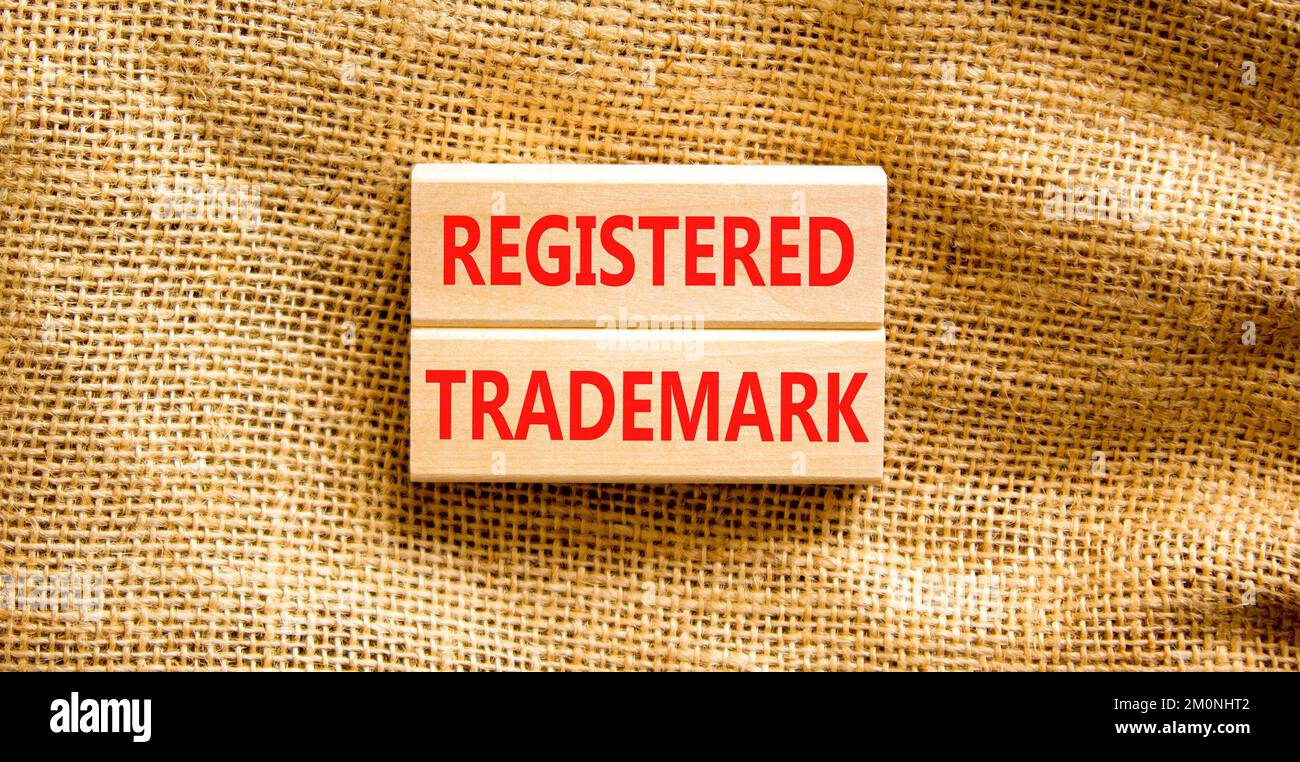 Registered trademark symbol. Concept word Registered trademark wooden ...