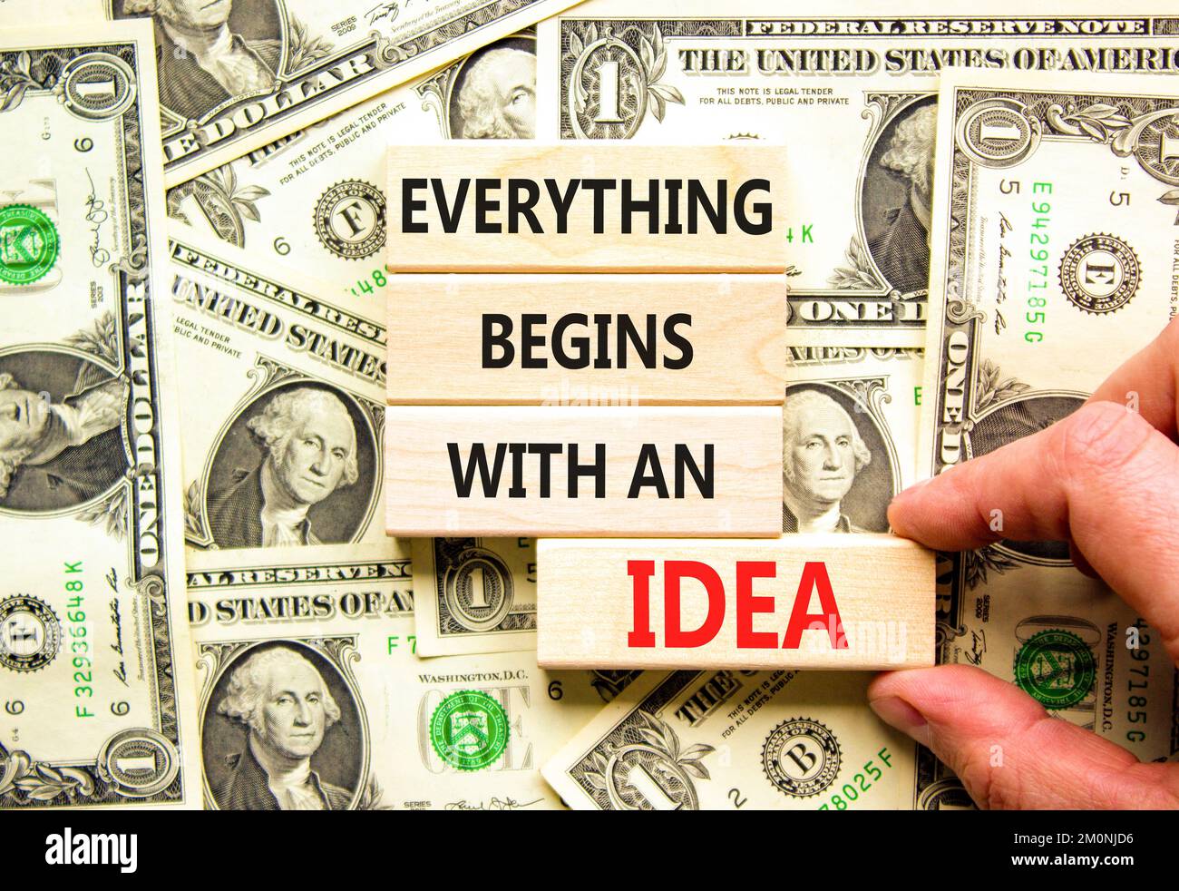 Everything begins with an idea symbol. Concept word Everything begins ...