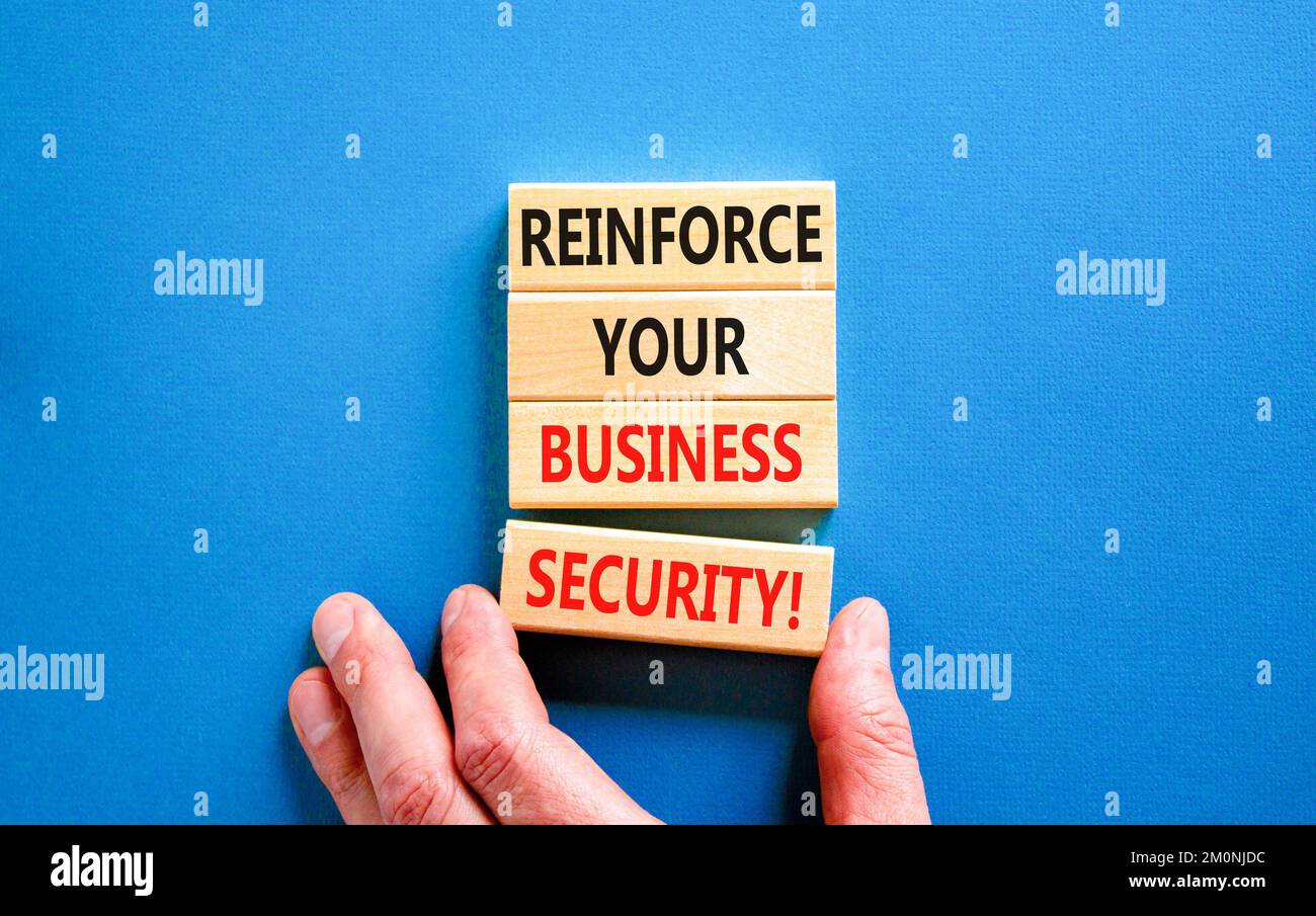 Reinforce your business security symbol. Concept word Reinforce your ...