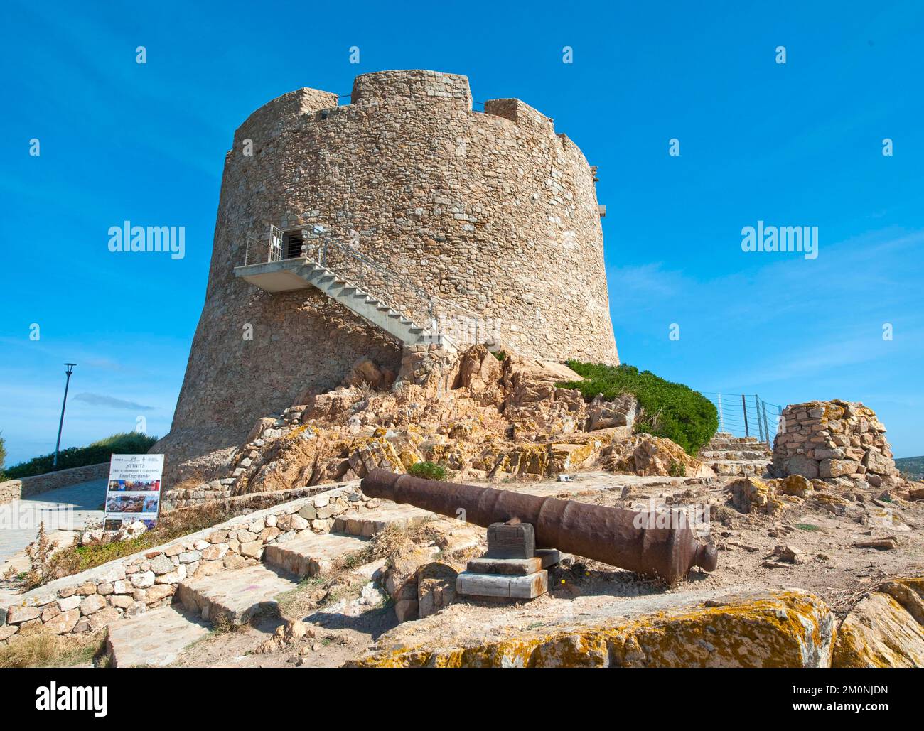 Historic Spanish defence defence tower Torre Spagnola La Turri with ...