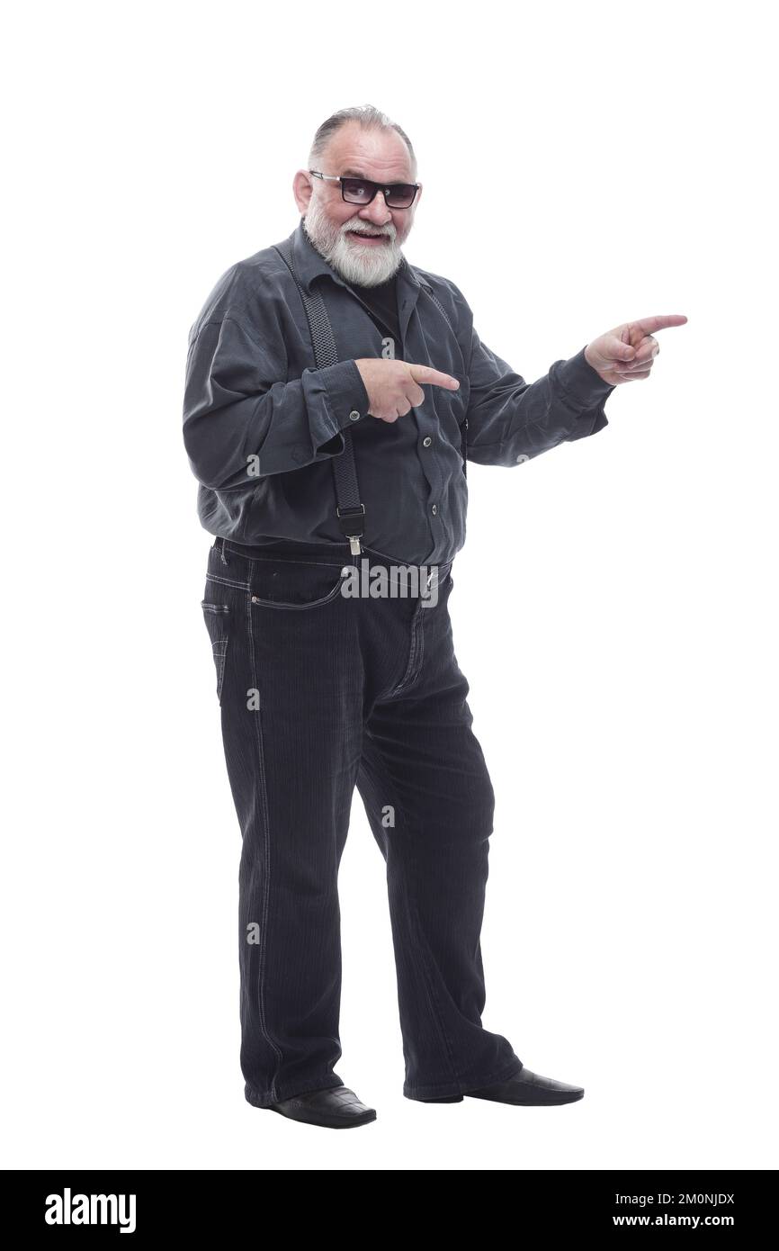 in full growth. confident older man pointing at you Stock Photo - Alamy