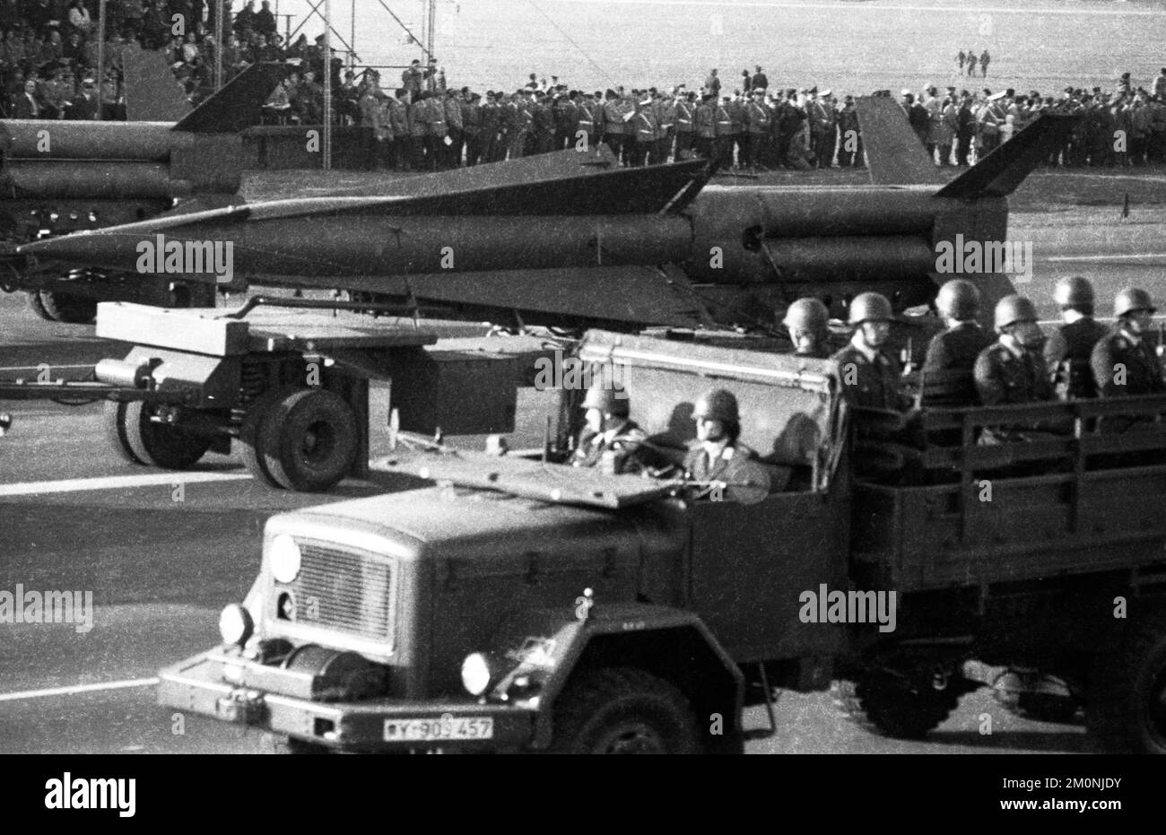 The field parade, a weapons display by all units of the Bundeswehr and ...