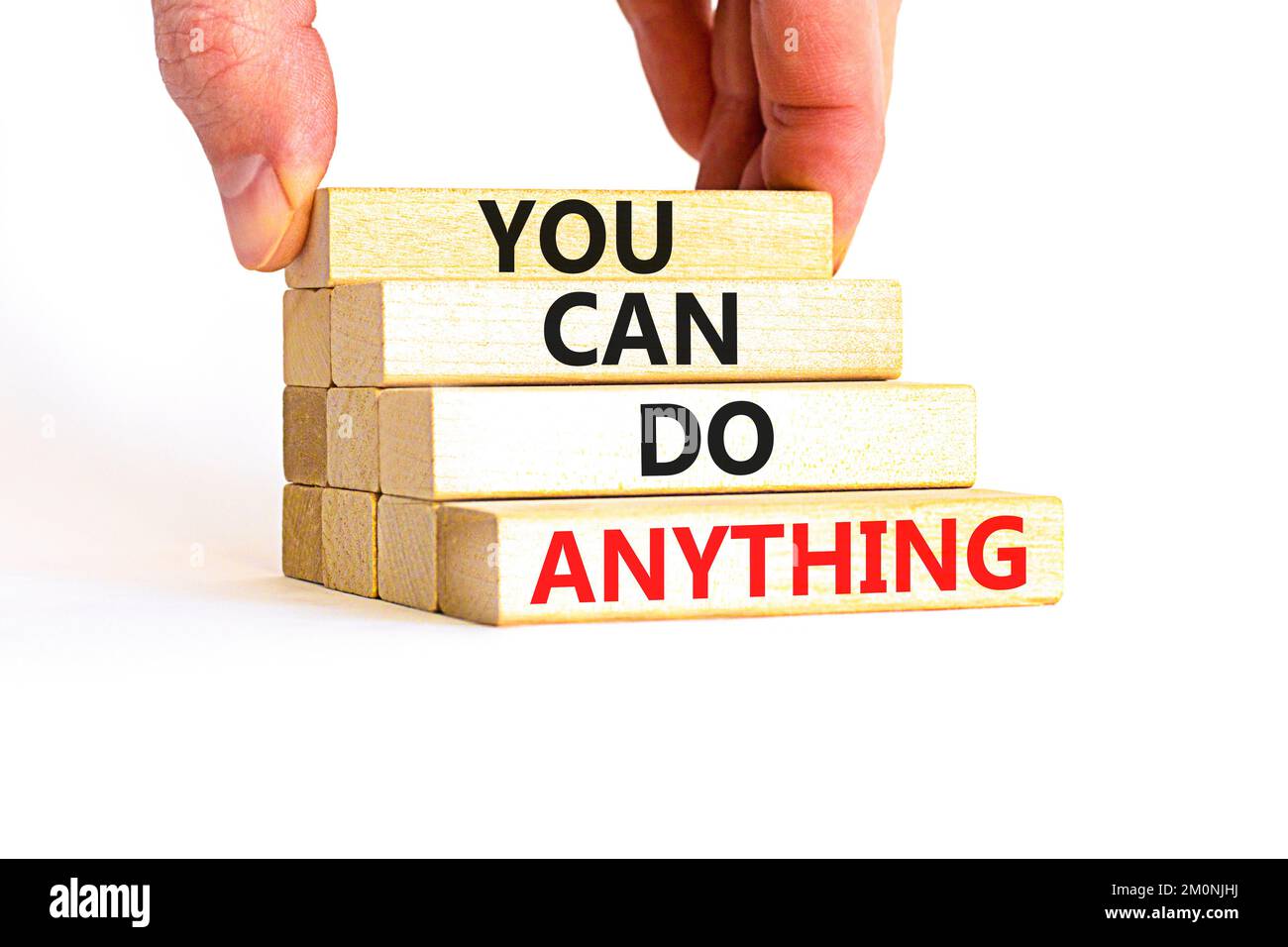 You can do anything symbol. Concept word You can do anything on wooden ...