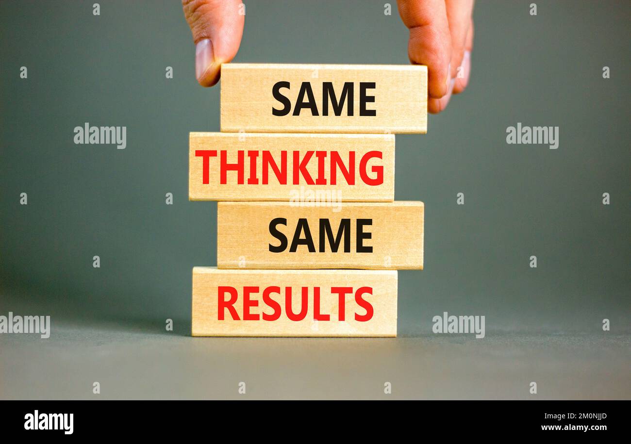 Same thinking and results symbol. Concept word Same thinking same ...