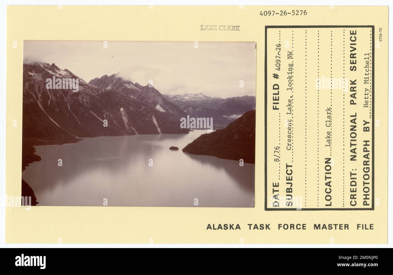 Crescent Lake, looking NW. Alaska Task Force Photographs Stock Photo ...