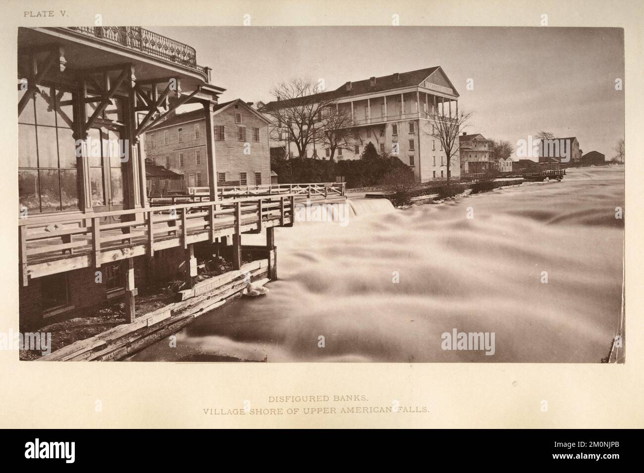 Village Shore of the Upper American Rapids, Niagara Falls, New York ...
