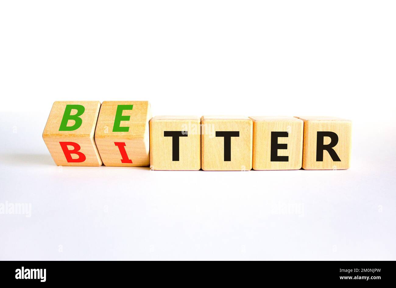 Better or bitter symbol. Concept word Better and Bitter on wooden cubes ...