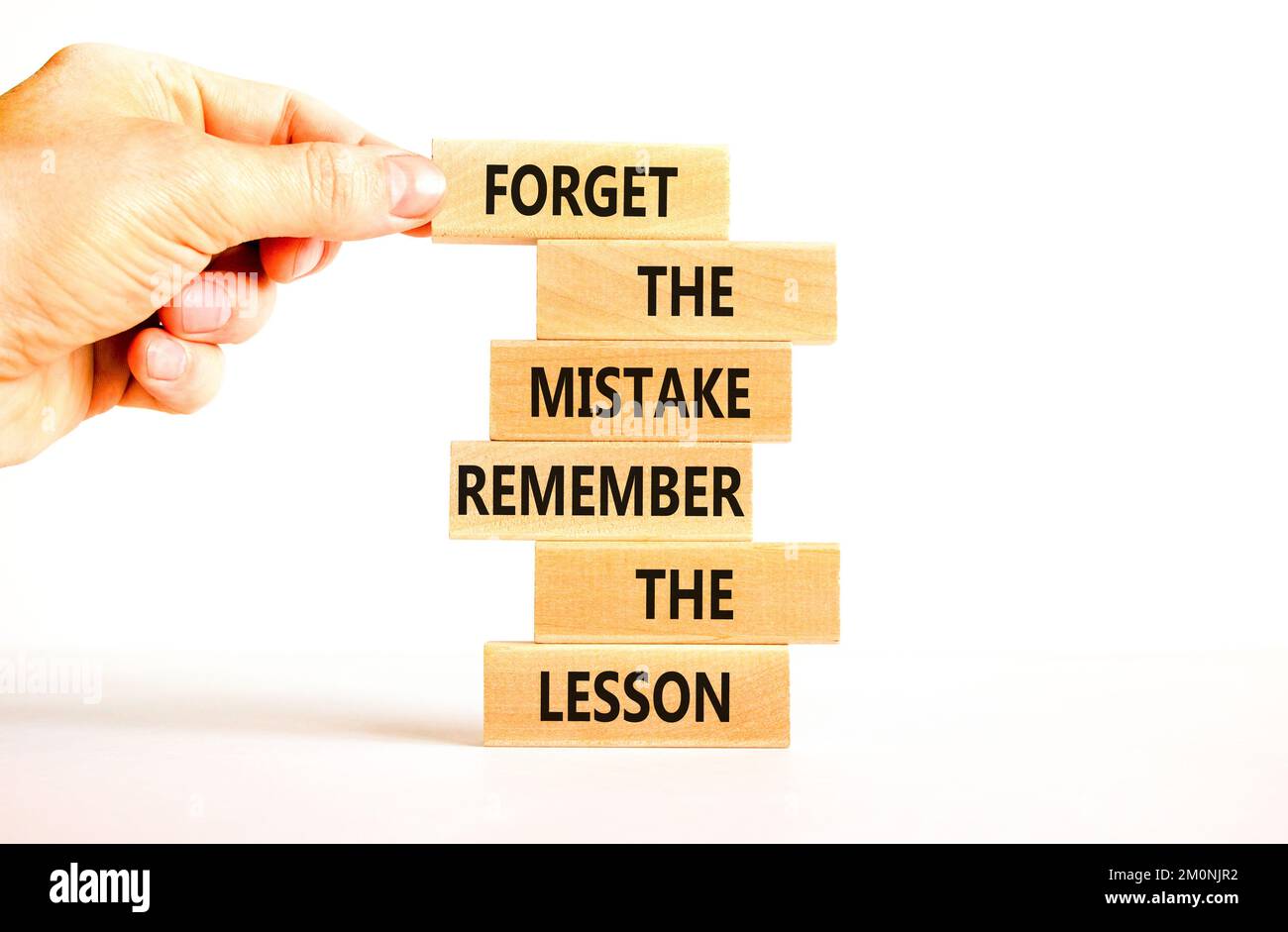 Lesson from mistake symbol. Concept words Forget the mistake remember ...