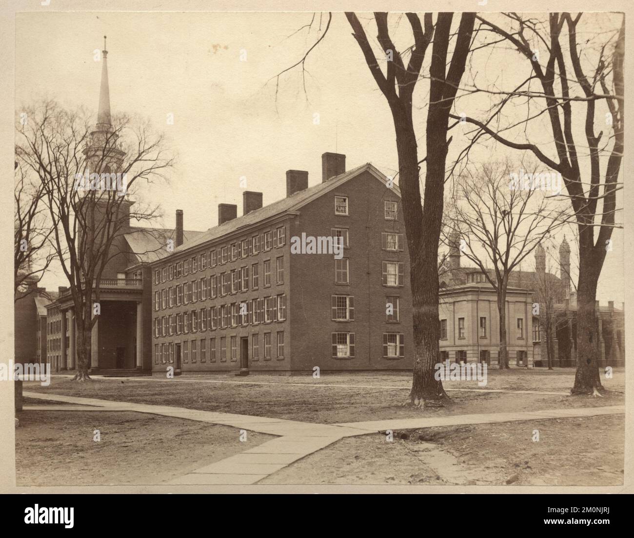 Exterior view of Old Brick Row buildings, Yale College, later known as ...