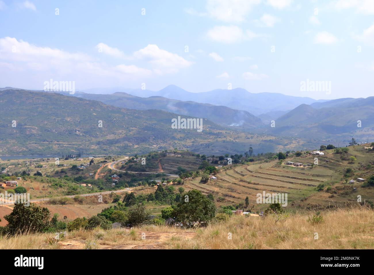 Landscape around Maguga Dam on river Komati in Swaziland, Eswatini ...