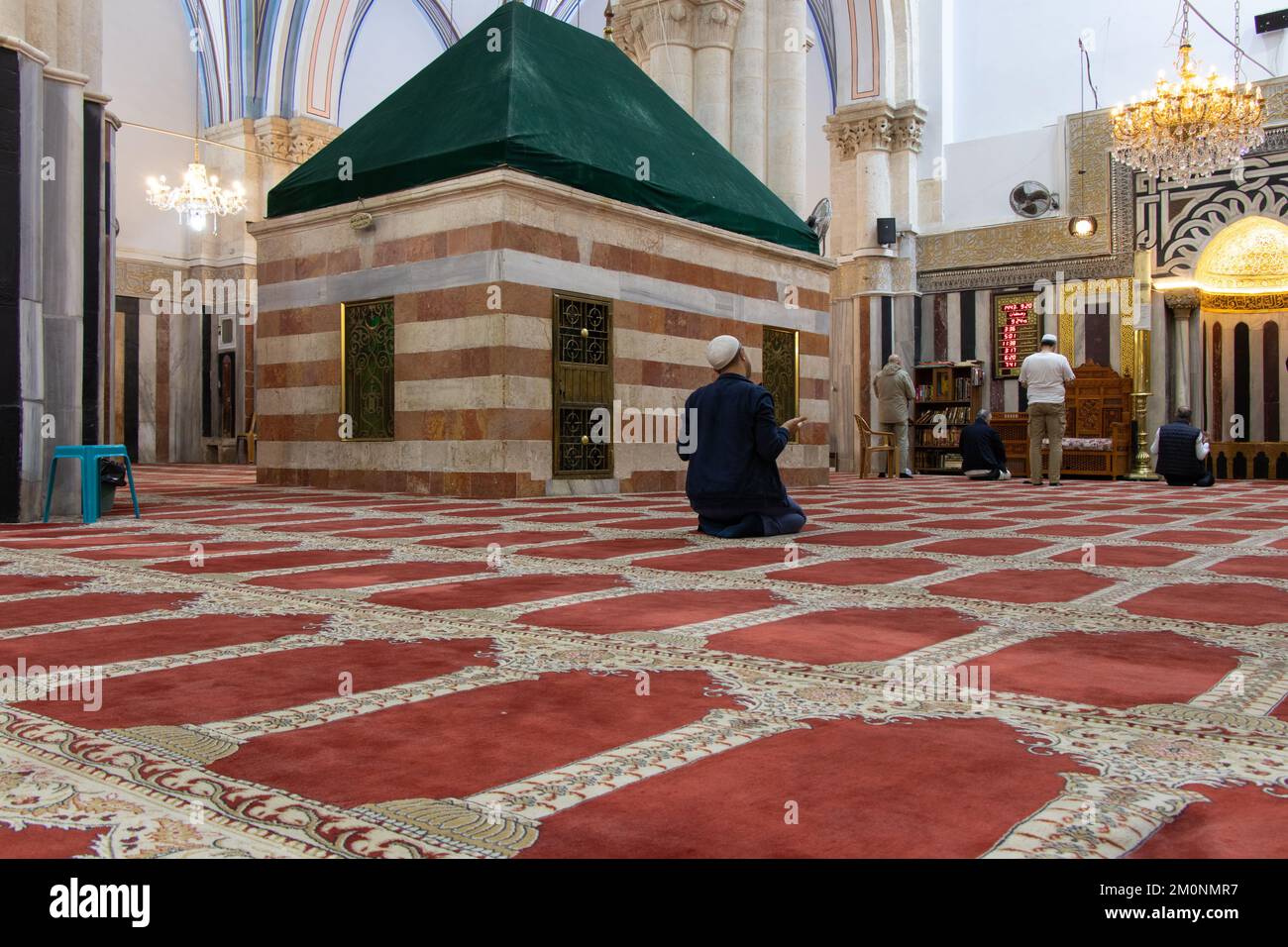 Tomb of Rebecca in Hebron - Palestine. April 21, 2022. Muslim visitors ...
