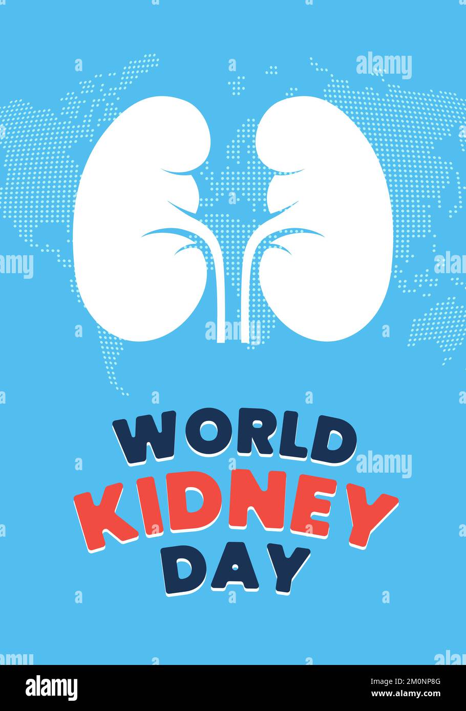 World kidney day vertical poster. International human healthy kidneys ...