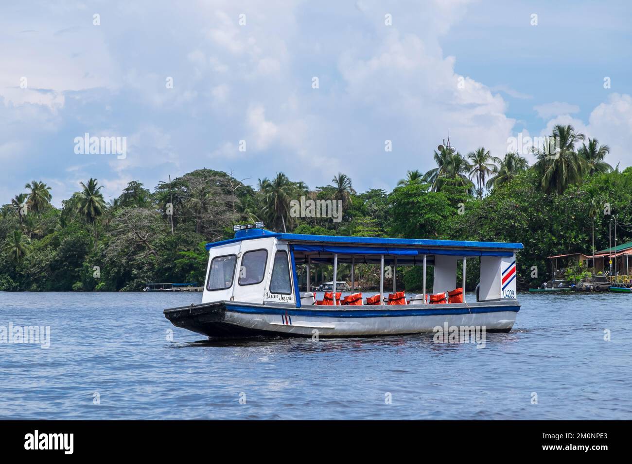 Passenger ship anchored in the Tortuguero Canal, Costa Rica Stock Photo ...