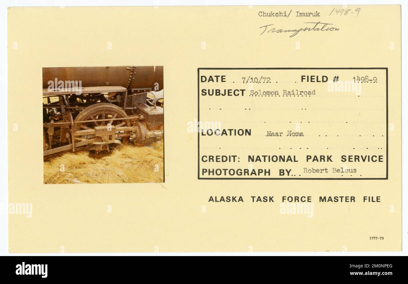 Solomon railroad. Alaska Task Force Photographs Stock Photo - Alamy