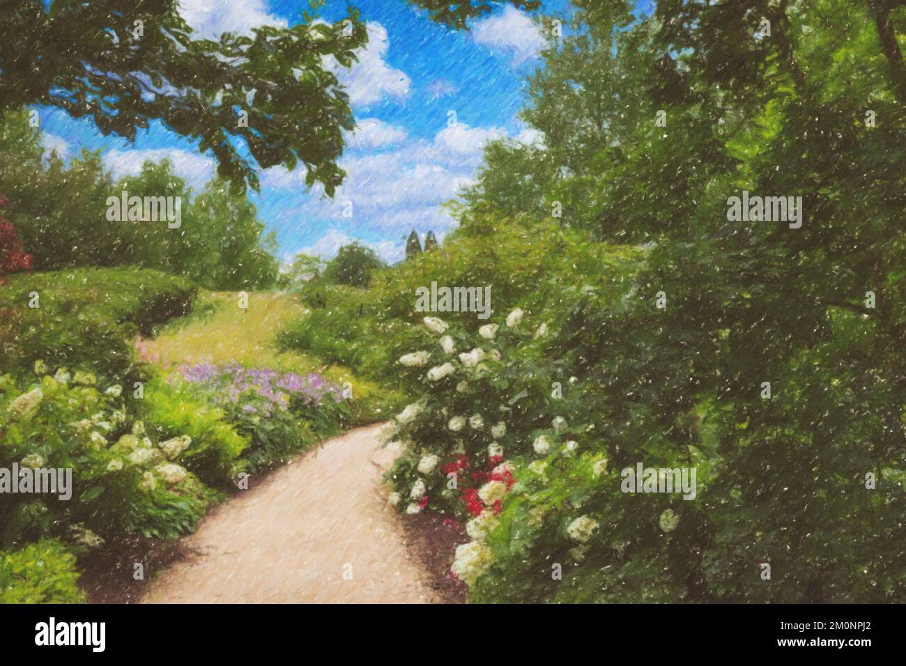 Lush trees painting hi-res stock photography and images - Alamy