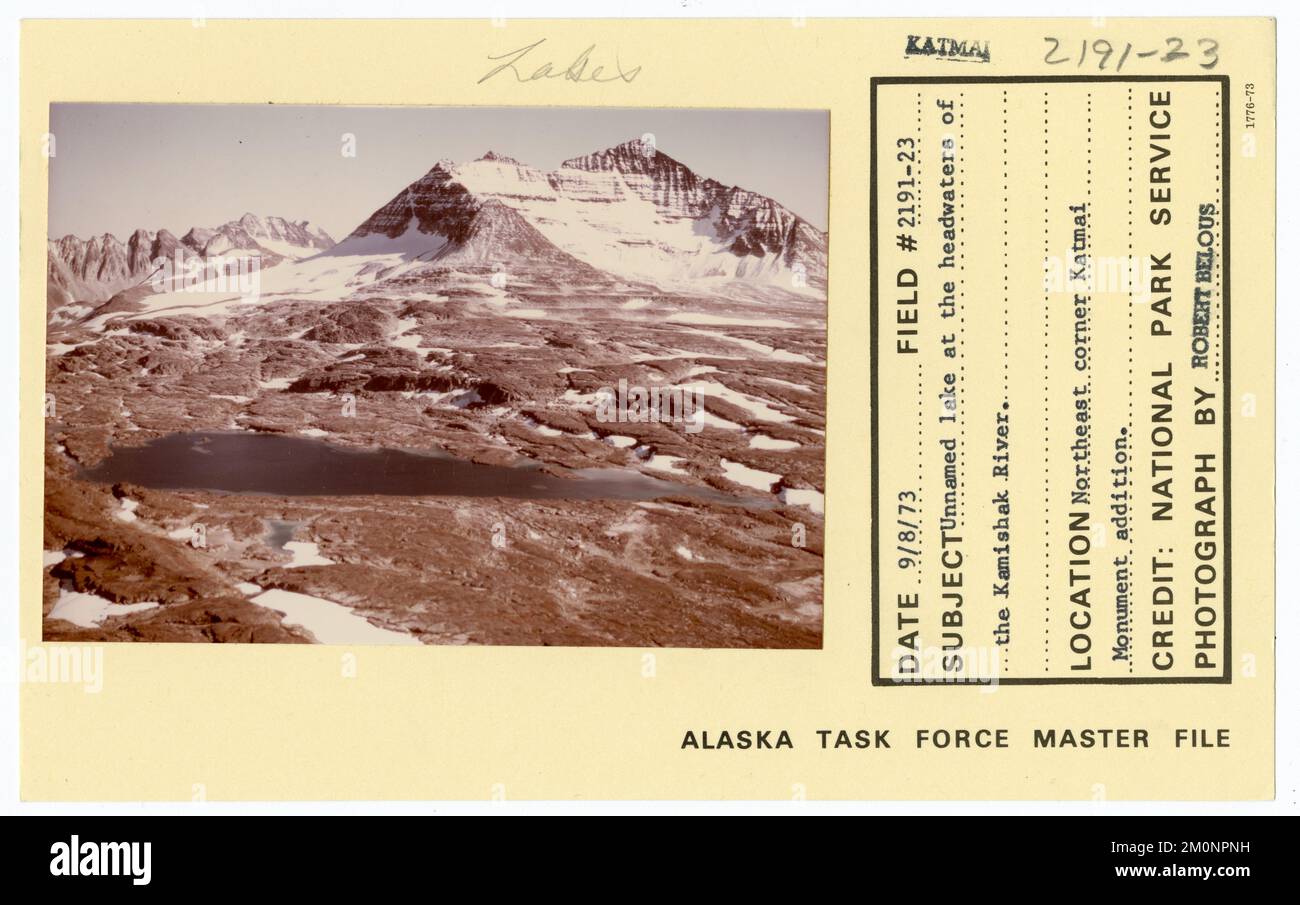 Unnamed lake at the headwaters of the Kamishak River. Alaska Task Force ...