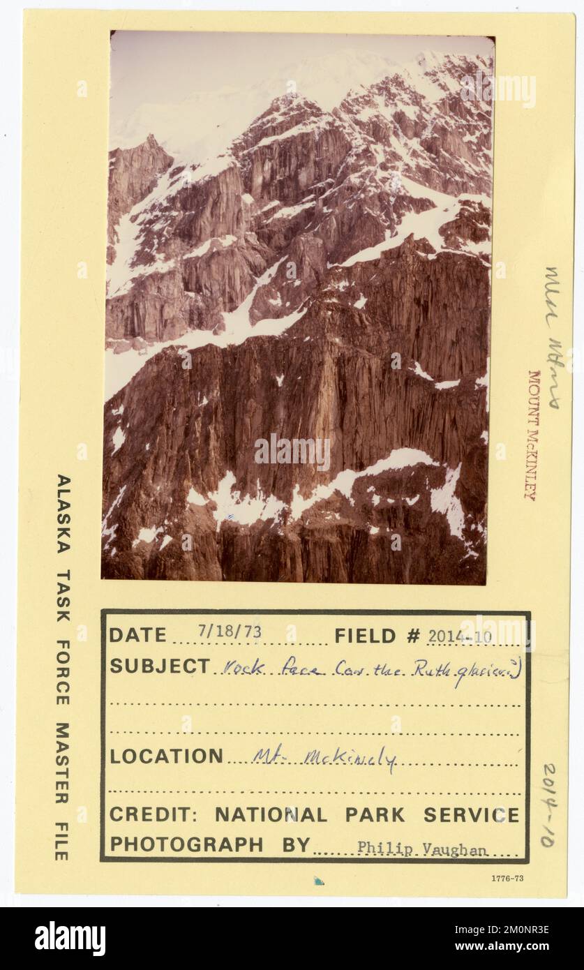 Rock face (on the Ruth Glacier). Alaska Task Force Photographs Stock ...