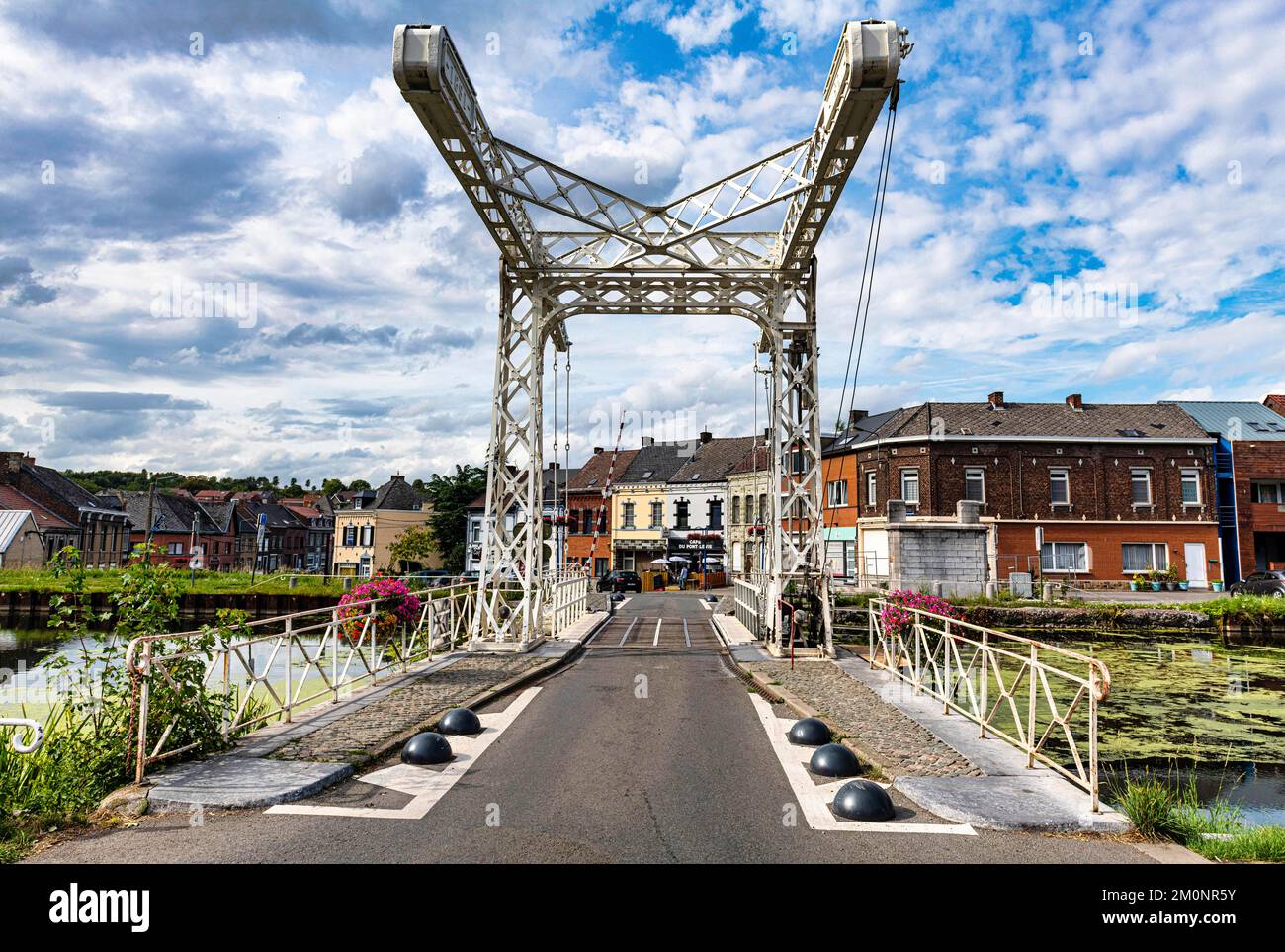 Unesco world heritage site, Bridge over Canal du Centre linking Meuse ...
