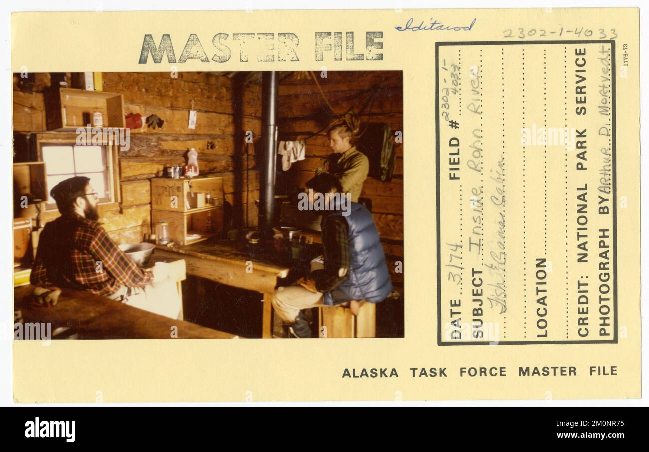 Inside Rohn River Fish and Games cabin. Alaska Task Force Photographs ...