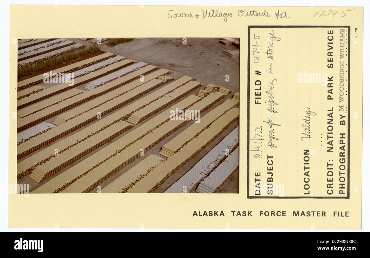 Pipe for pipeline, in storage. Alaska Task Force Photographs Stock ...