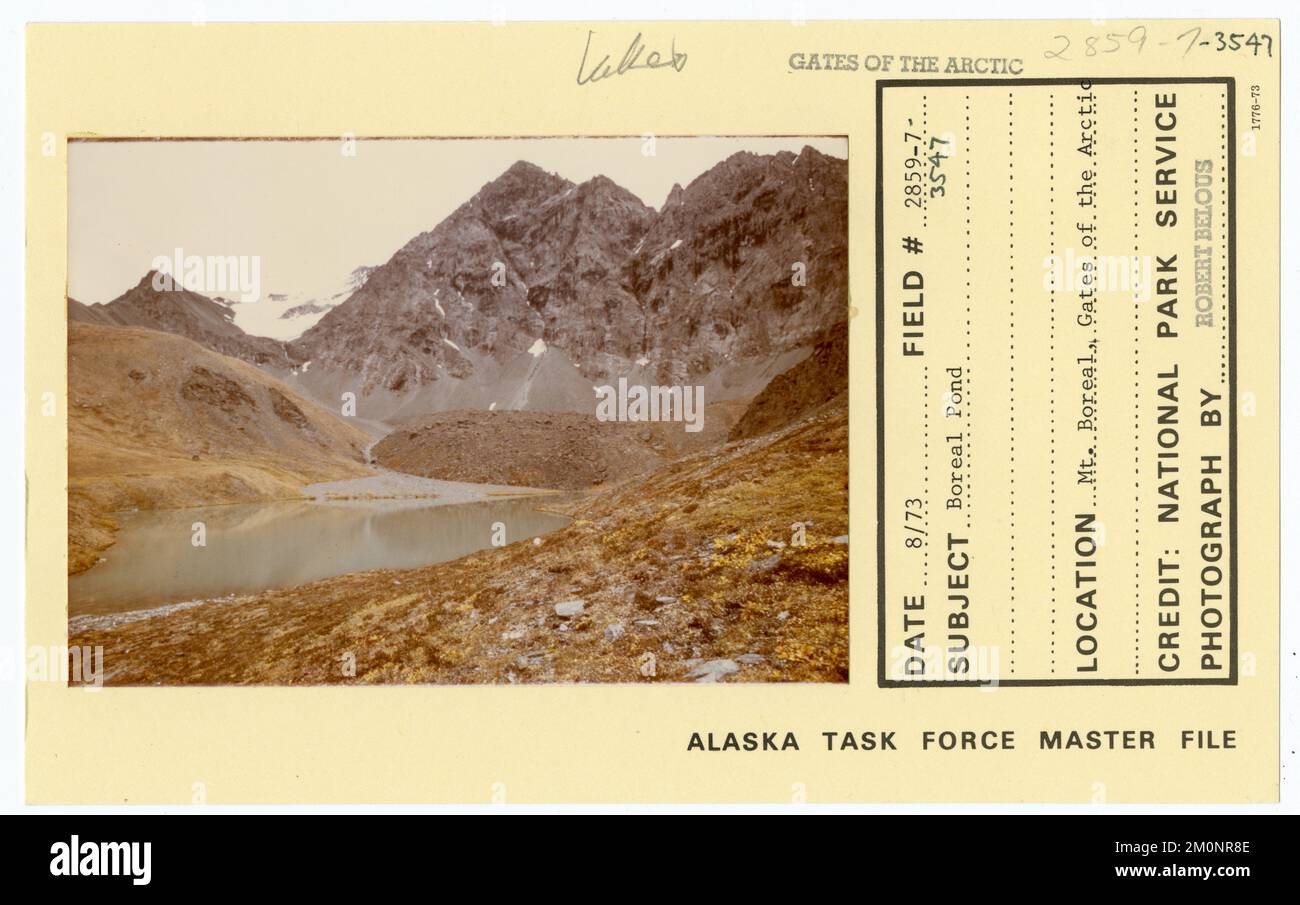 Lake on portage route between Bay of Islands and Grosvenor Lake. Alaska ...