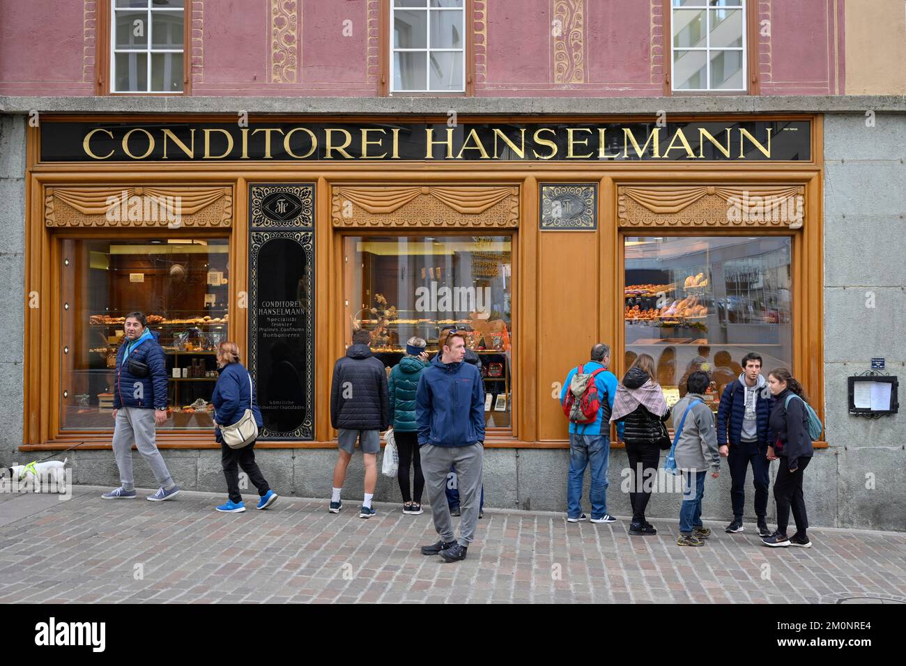 Shop window Conditorei Hanselmann St. Moritz, Switzerland, Europe Stock ...