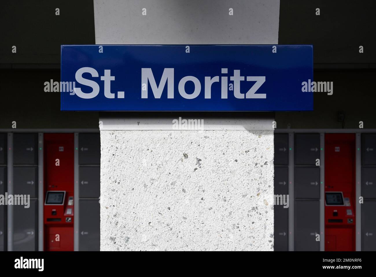 Sign St. Moritz railway station, Switzerland, Europe Stock Photo - Alamy