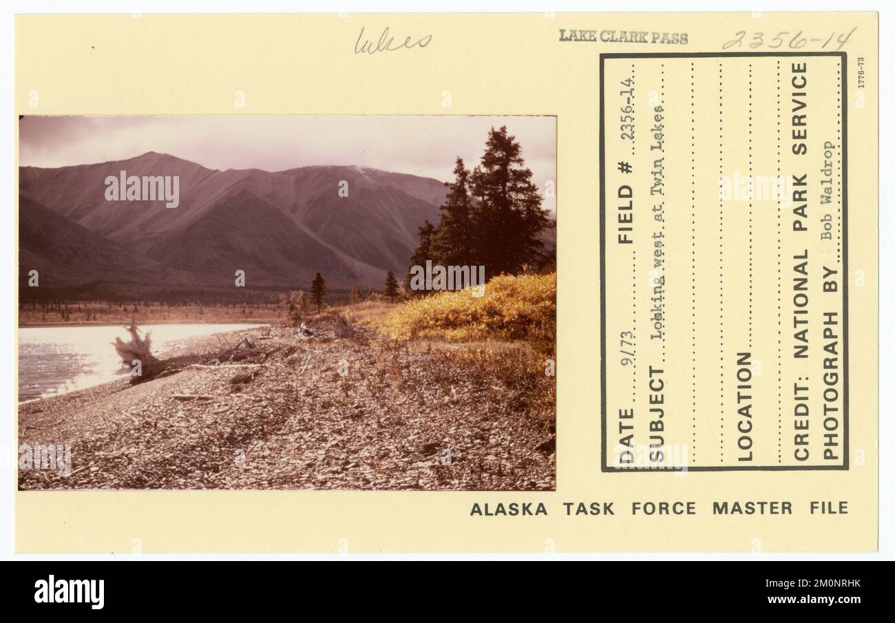 Looking west at Twin Lakes. Alaska Task Force Photographs Stock Photo ...