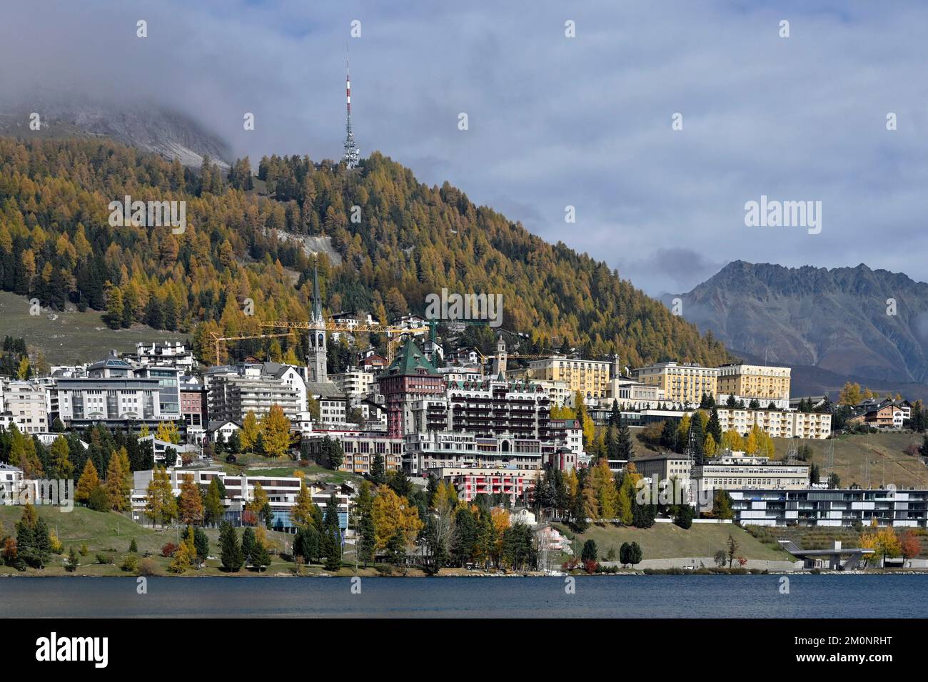 Overview Village St. Moritz, Switzerland, Europe Stock Photo - Alamy