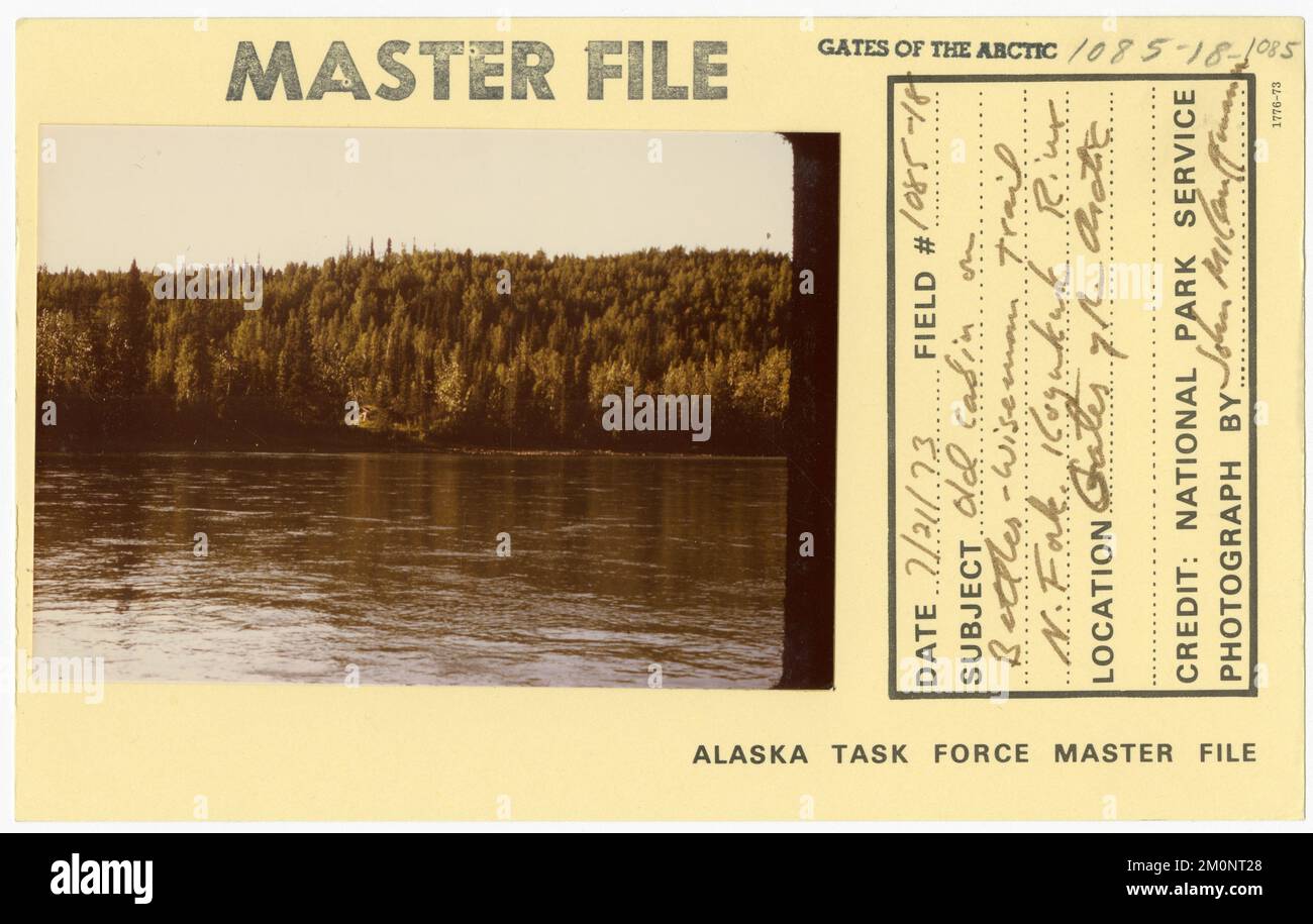 Old cabin on Bettles-Wiseman Trail - N Fork Koyukuk River. Alaska Task ...