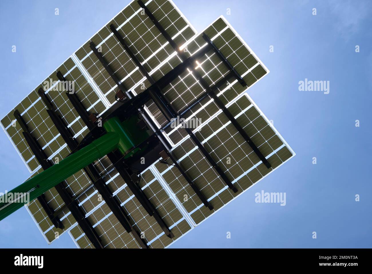 Solar photovoltaic panels mounted on metal frame for producing clean ...