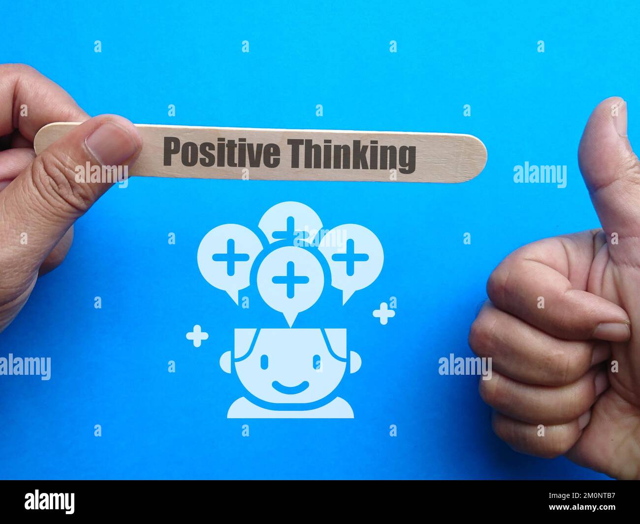 A blue background of positive thinking Stock Photo - Alamy